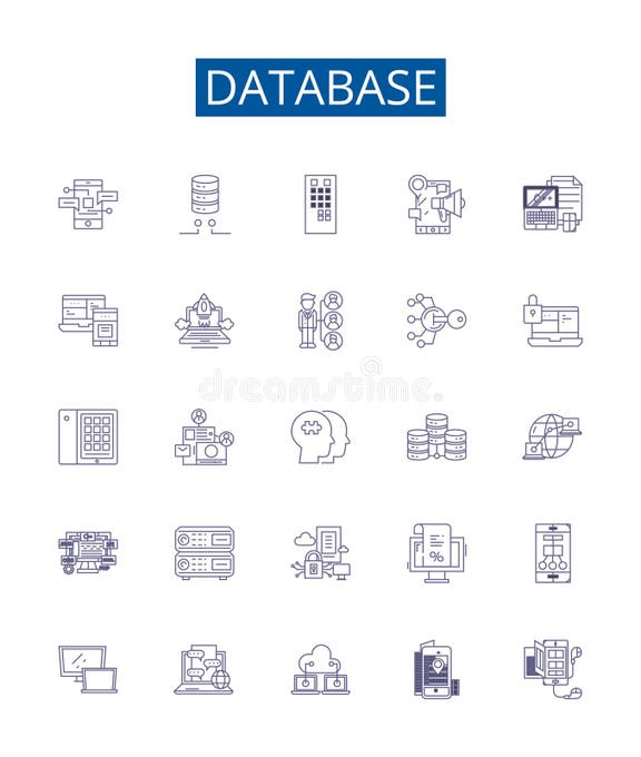 Database Line Icons Signs Set. Design Collection of Database, Store ... Database Line Icons Signs Set. Design Collection of Database, Store ...