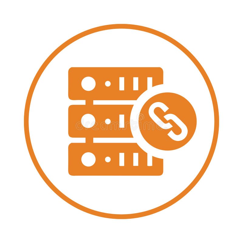 Database, Link, Server Icon. Orange Version Stock Image - Illustration ...