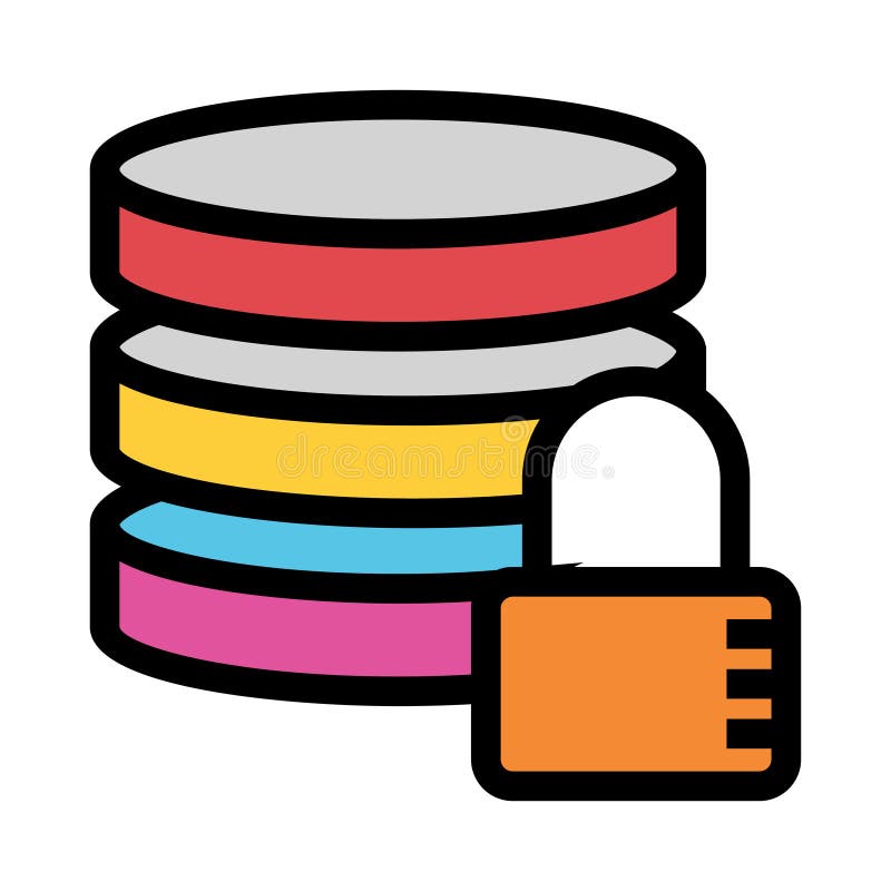 Database Lock Glyphs Double Color Icon Stock Illustration ...