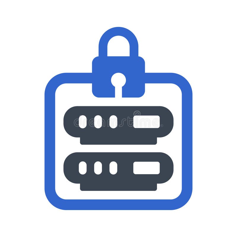 Database lock icon stock illustration. Illustration of storage - 351613020