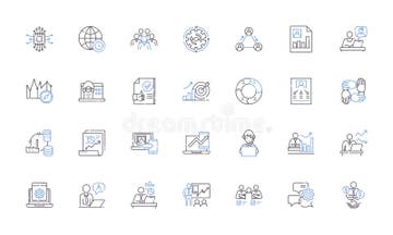 Database Management Line Icons Collection. Indexing, Schema, Queries, Backup, Restore ...