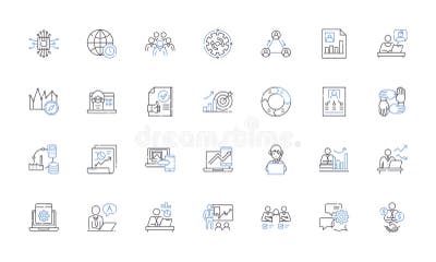 Database Management Line Icons Collection. Indexing, Schema, Queries, Backup, Restore ...