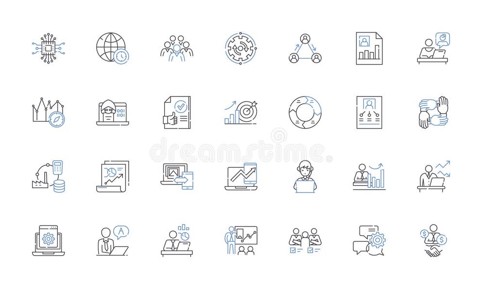 Database Management Line Icons Collection. Indexing, Schema, Queries ...