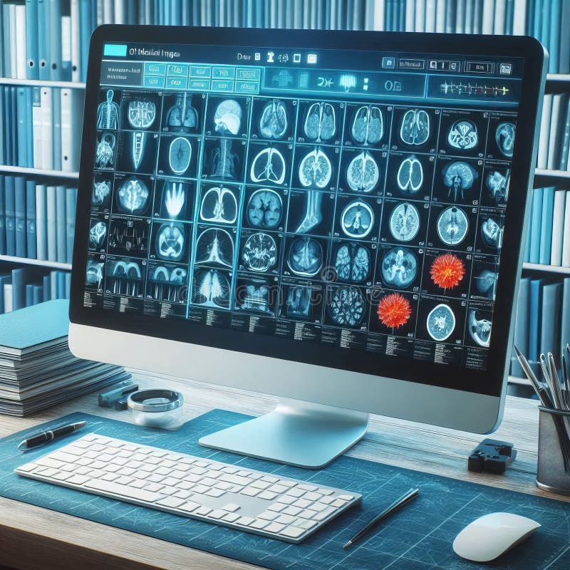 Database of Medical Images a Computer Screen Displaying a Datab Stock ...