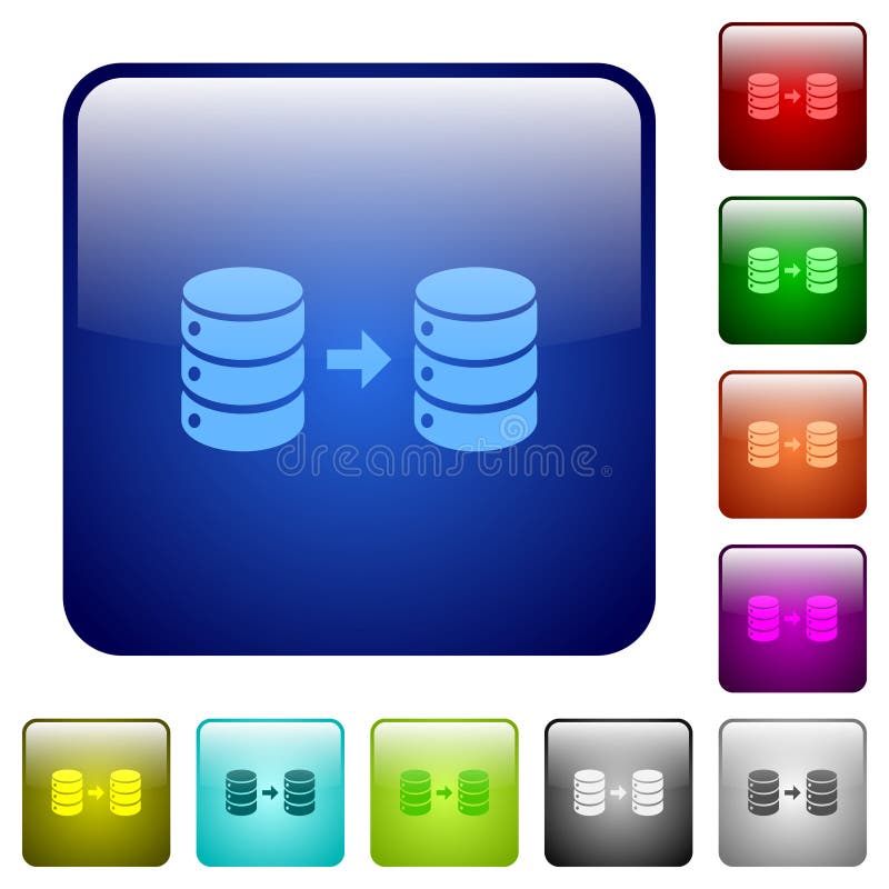 Database Mirroring Color Square Buttons Stock Vector - Illustration of ...