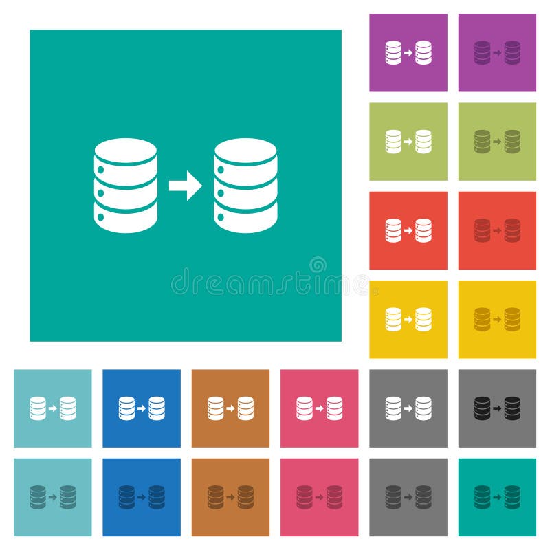 Database Mirroring Square Flat Multi Colored Icons Stock Vector ...
