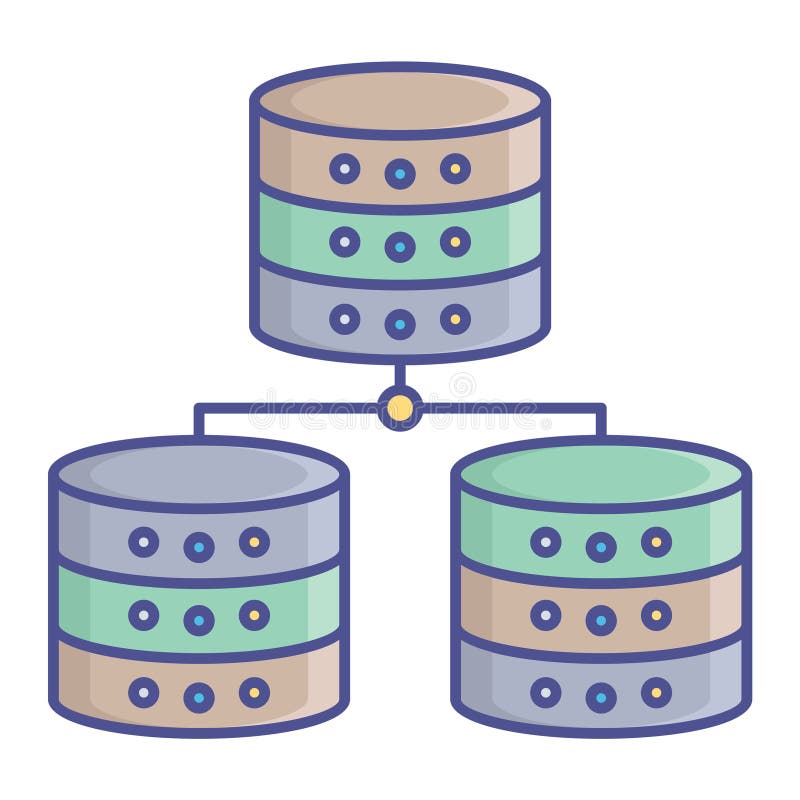 Database Model Flat Vector Icon Which Can Easily Modify or Edit Stock ...