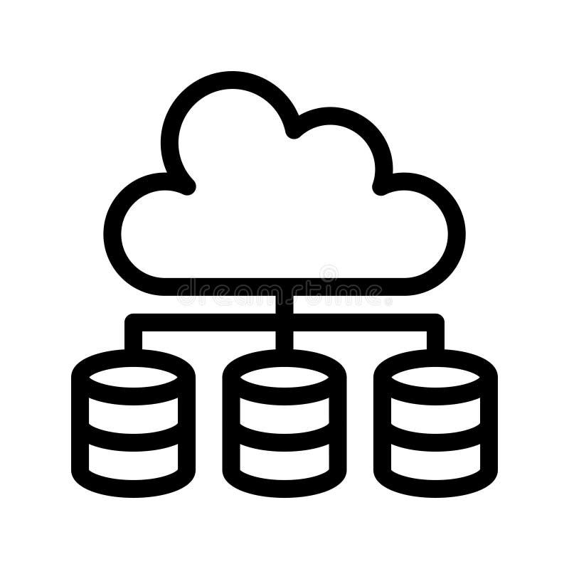 Database Network Vector Line Icon Stock Vector - Illustration of ...