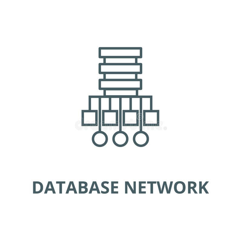 Database Line Vector Icons And Signs Db Storage Files Tables Access Sql Query Records