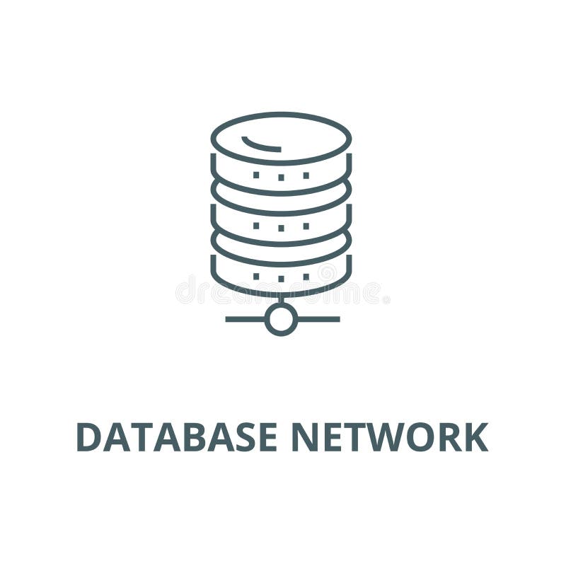 Database Network Line Icon Vector Database Network Outline Sign Concept Symbol Flat