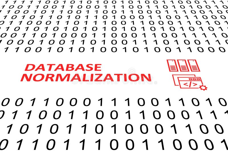 Database Normalization Concept Binary Code 3d Stock Illustration