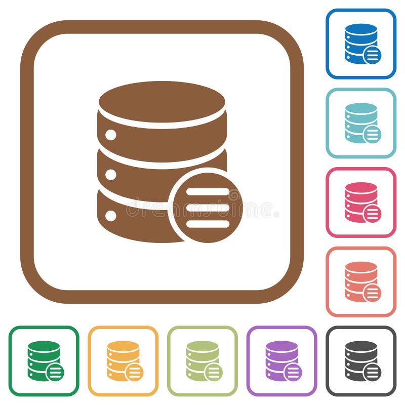 Database Options Simple Icons Stock Vector - Illustration of mysql ...