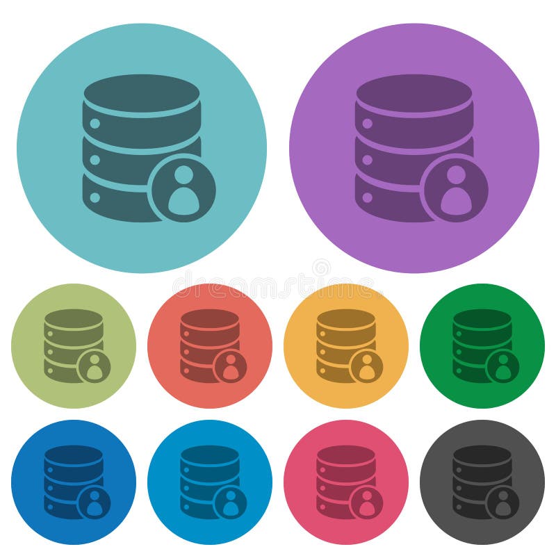 Database Privileges Color Darker Flat Icons Stock Vector - Illustration ...