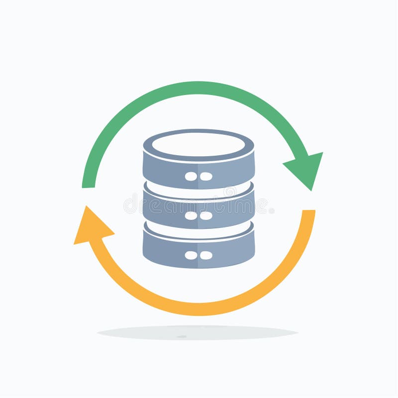 Database Process and Synchronization Icon Stock Image - Illustration of ...