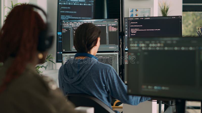 Database Programer Writing Code On Terminal Window Stock Image Image Of Security Server