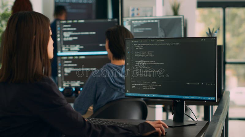Database Programer Writing Source Code on Terminal Window with Html ... Database Programer Writing Source Code on Terminal Window with Html ...