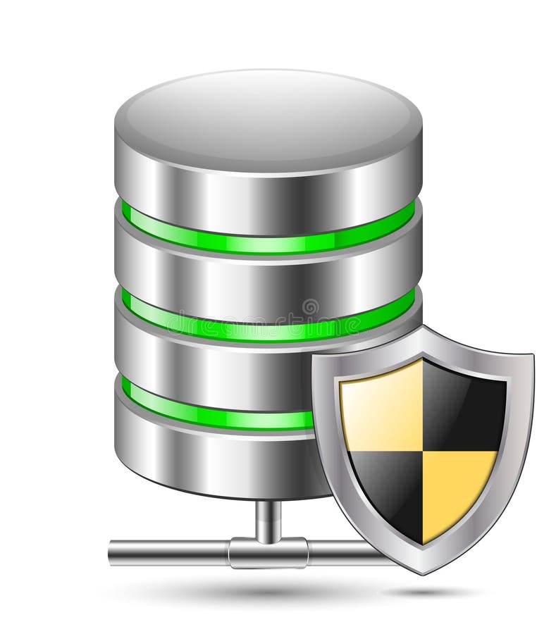 Database Protection Icon. Vector Illustration on White Background Stock ...