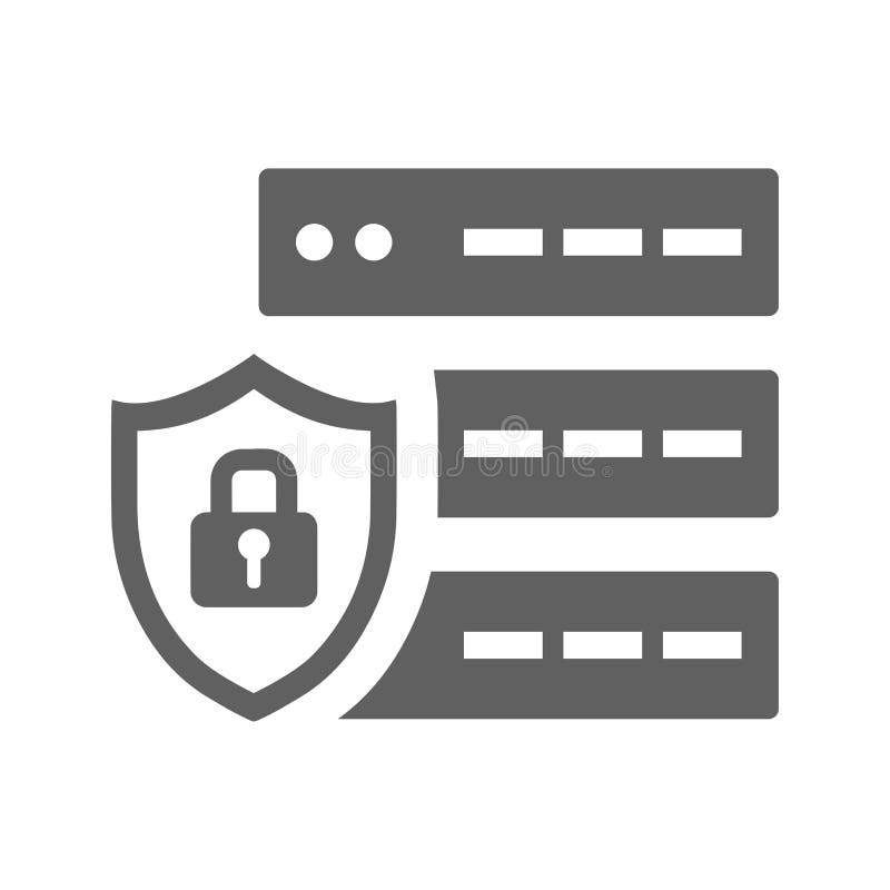 Database Protection Security Icon Gray Vector Graphics Stock Illustration Illustration Of