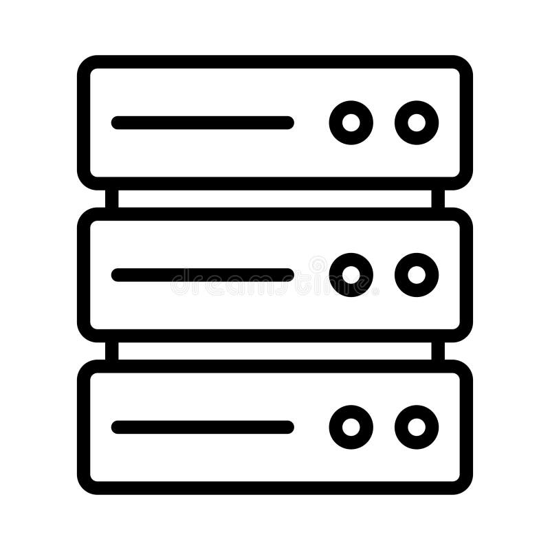 Database Reception Vector Thin Line Icon Stock Vector - Illustration of ...