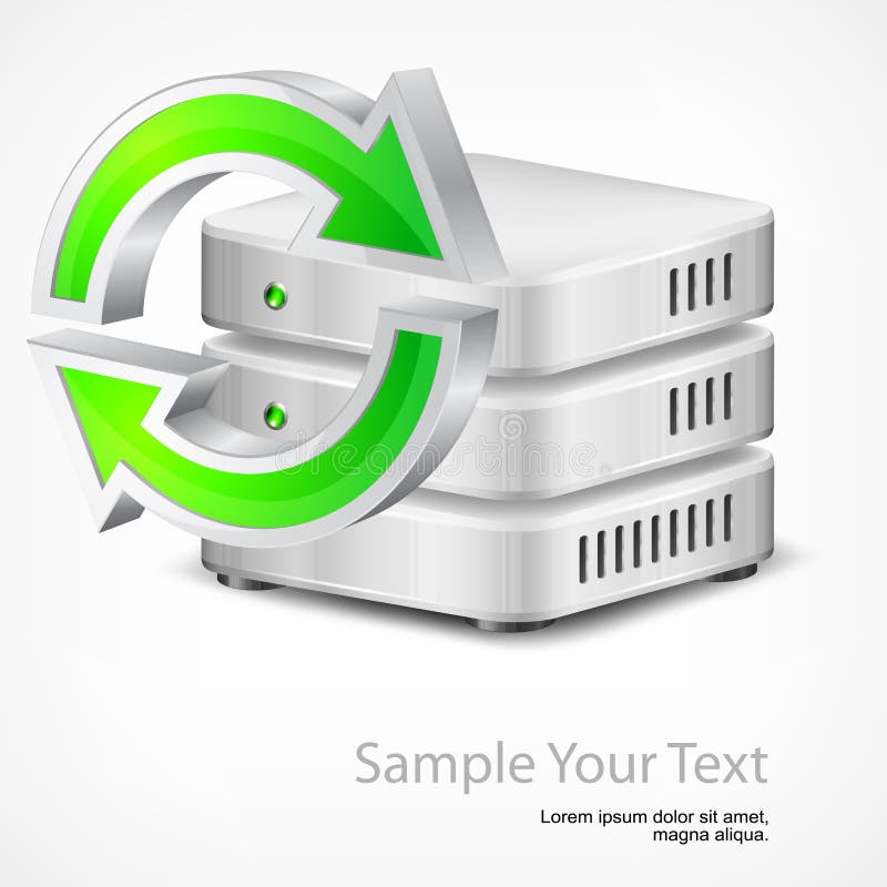 Database with round arrow stock vector. Illustration of cluster - 35421945