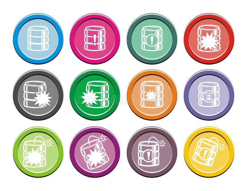 Database Crash Flat Style Icon Sets Stock Illustration - Illustration ...