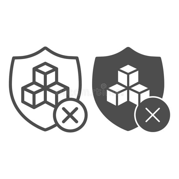 Database Safety Emblem with Deny Cross Line and Solid Icon, Data Hoarding Concept. Vector ...