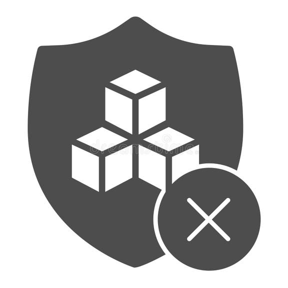 Database Safety Emblem with Deny Cross Solid Icon, Data Hoarding ...
