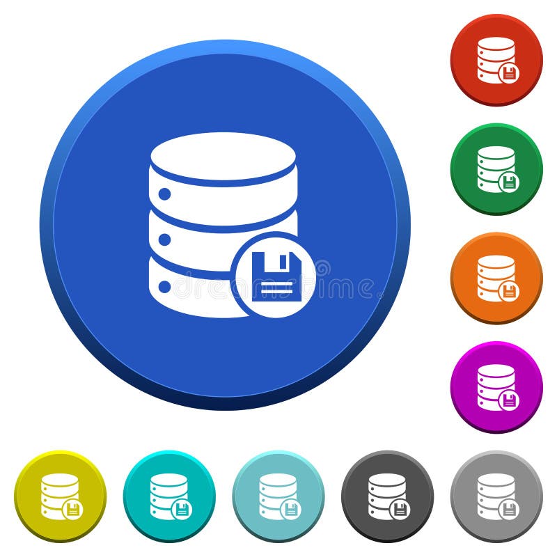 Database Save Beveled Buttons Stock Vector - Illustration of ...