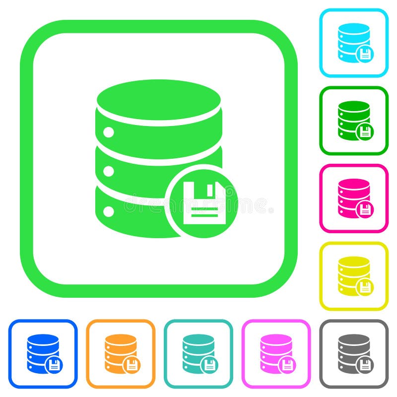 Database Save Vivid Colored Flat Icons Icons Stock Vector ...