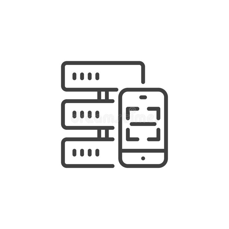 Database Scanning Line Icon Stock Illustration - Illustration of ...