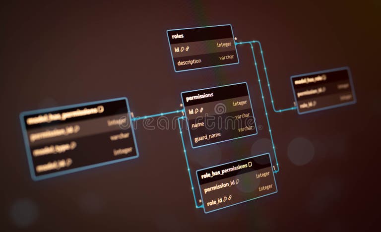 Database Schema Diagram Showcasing User Role and Permission Relationships, Ideal for ...