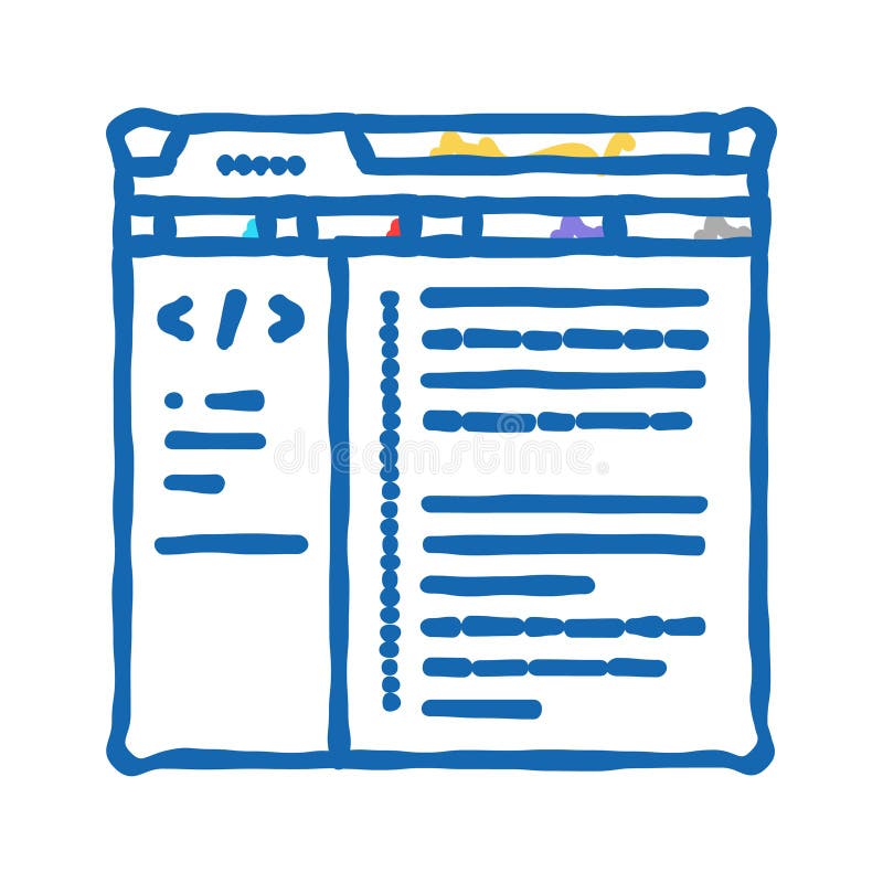 Database Scripts Icon Doodle Illustration Stock Illustration ...