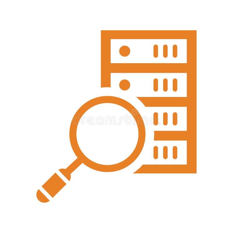 Database, Search Icon. Orange Version Stock Vector - Illustration of ...