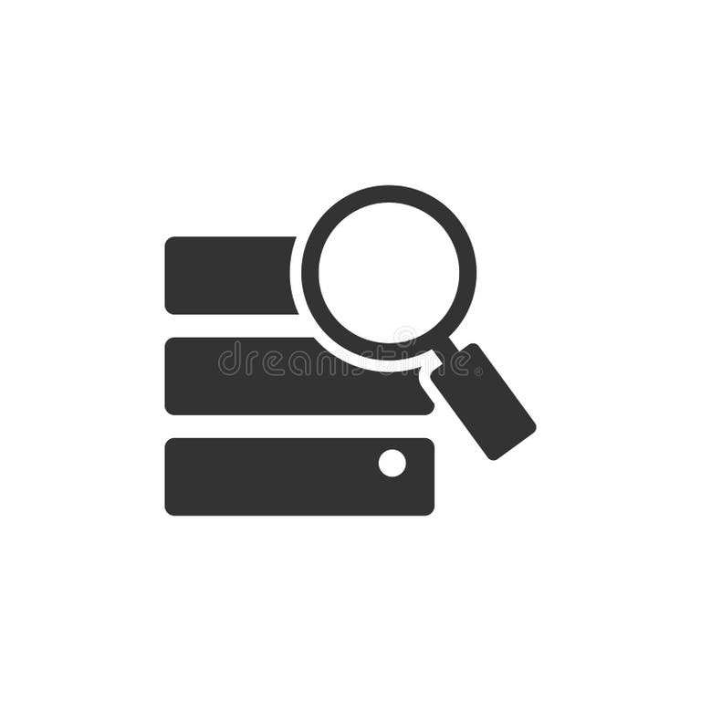 BW icon - Database search stock vector. Illustration of device - 193342617