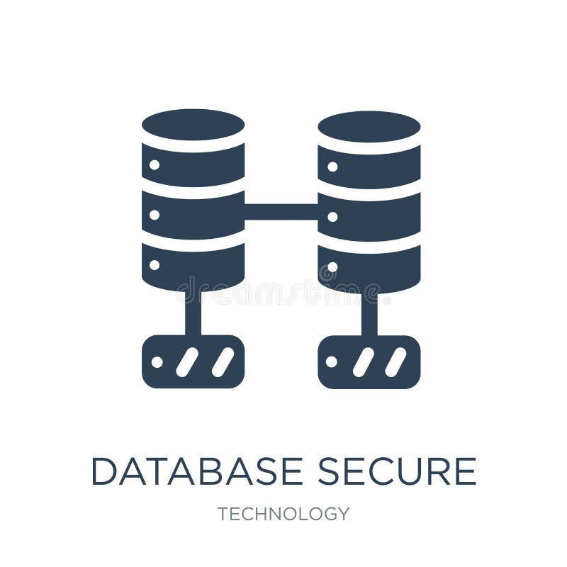 Database Secure Connection Icon In Trendy Design Style Database Secure Connection Icon Isolated 0052