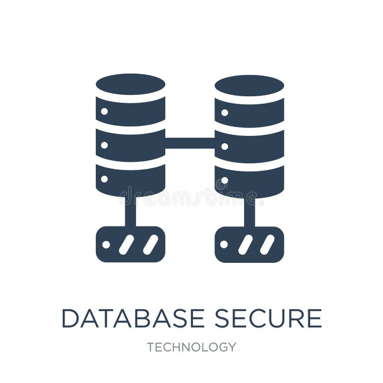 Database Secure Connection Icon in Trendy Design Style. Database Secure Connection Icon Isolated ...