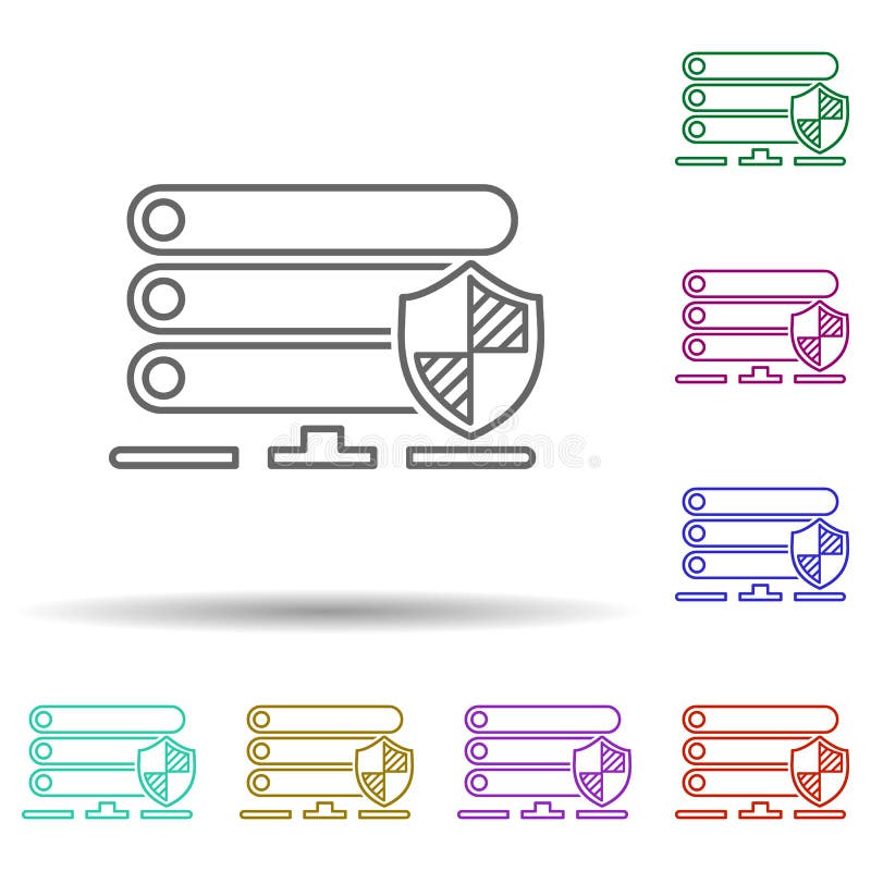 Database Security Multi Color Icon Simple Thin Line Outline Vector Of Security Icons For Ui
