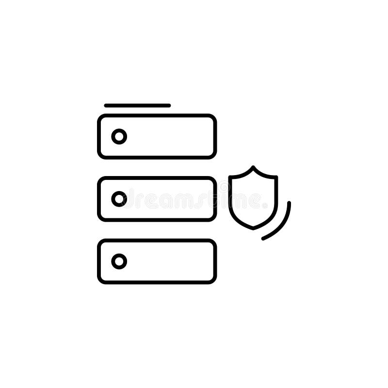 Database Security Networking Icon Simple Line Outline Vector Elements Of Storage And Cloud