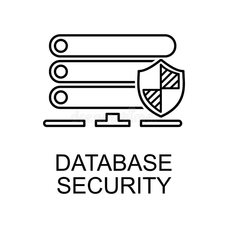 Database Security Outline Icon Element Of Data Protection Icon With Name For Mobile Concept And