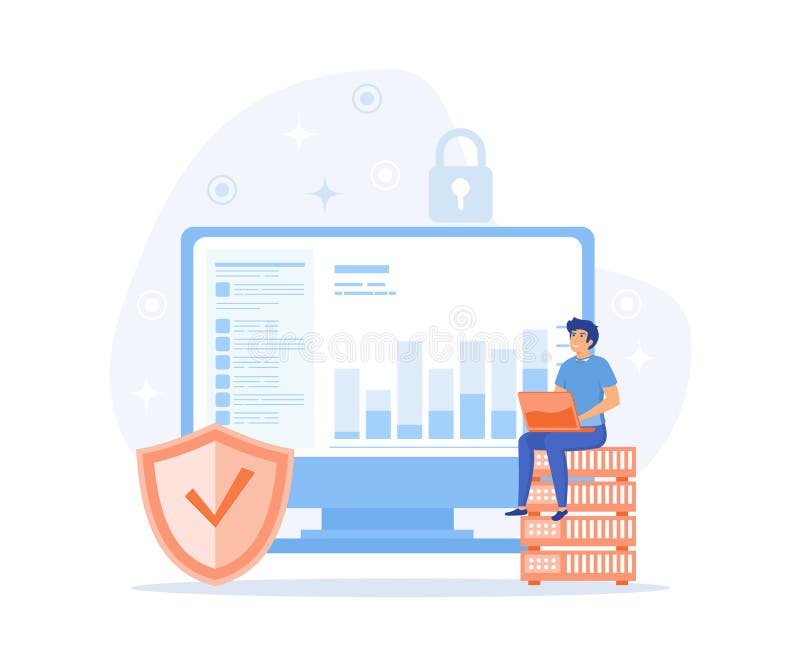 Hackers Stealing Personal Data Stock Vector Illustration Of Secure Database 298470582