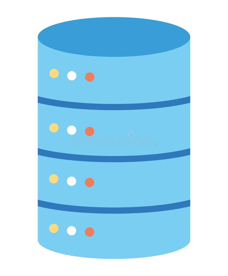 Database Server of Blue Color Stock Illustration - Illustration of data ...