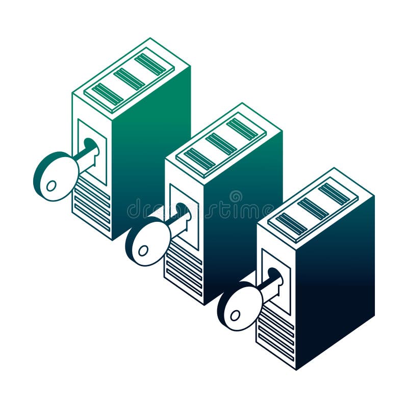 Database Server Center Security Protection Networking Stock Illustration Illustration Of Cyber