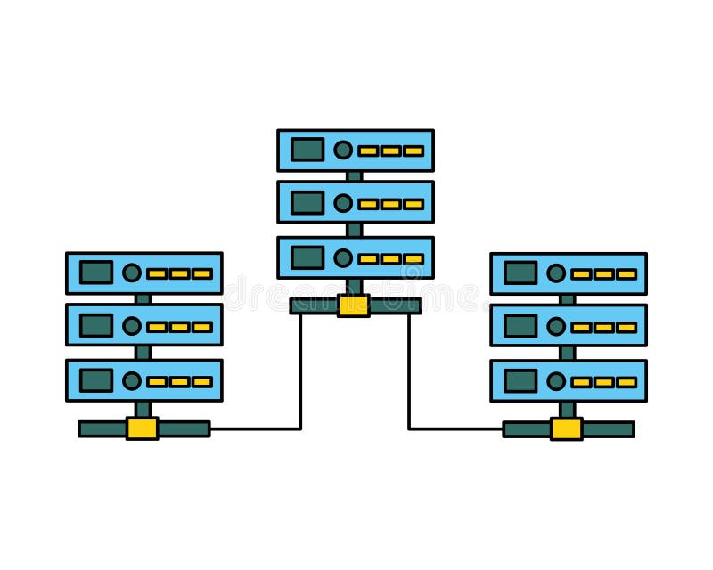 Database Center Diagram Protection Network Icons Stock Vector Illustration Of Data Network
