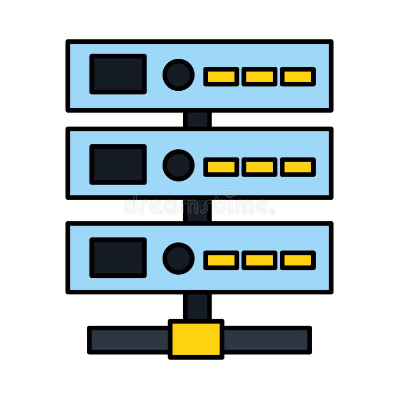 Database Center Diagram Protection Network Icons Stock Vector