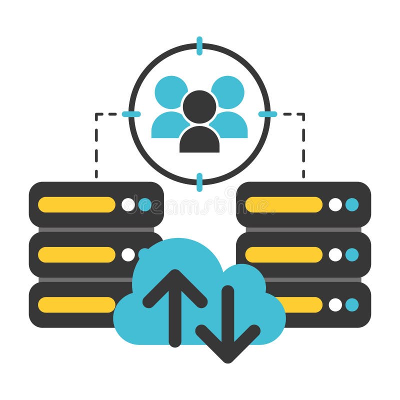 Database Server Cloud Computing Connection Data Security Stock Vector