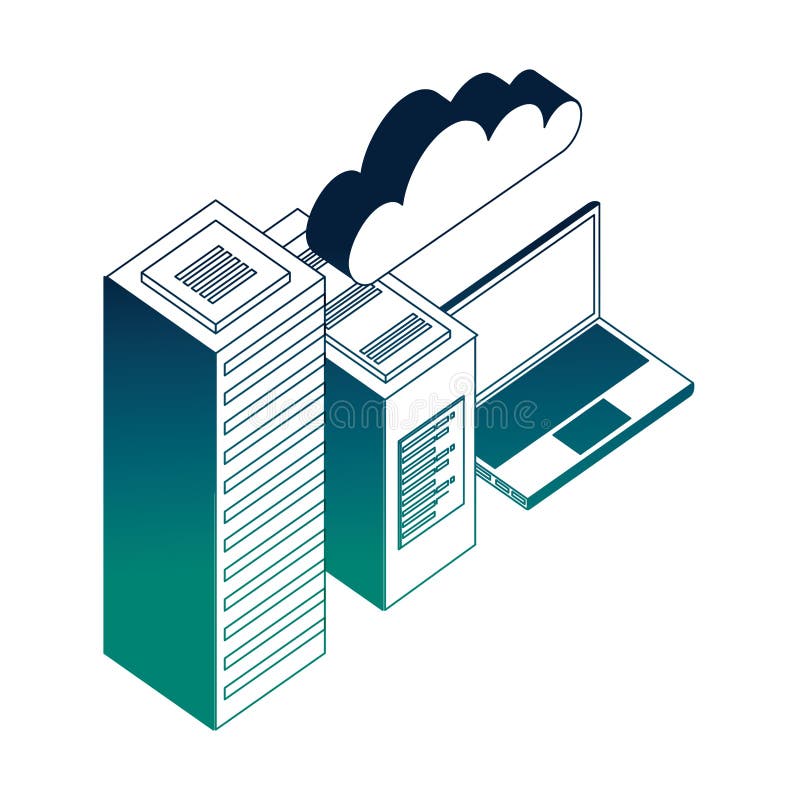 Database Illustration of Laptop Server Stock Vector - Illustration of ...