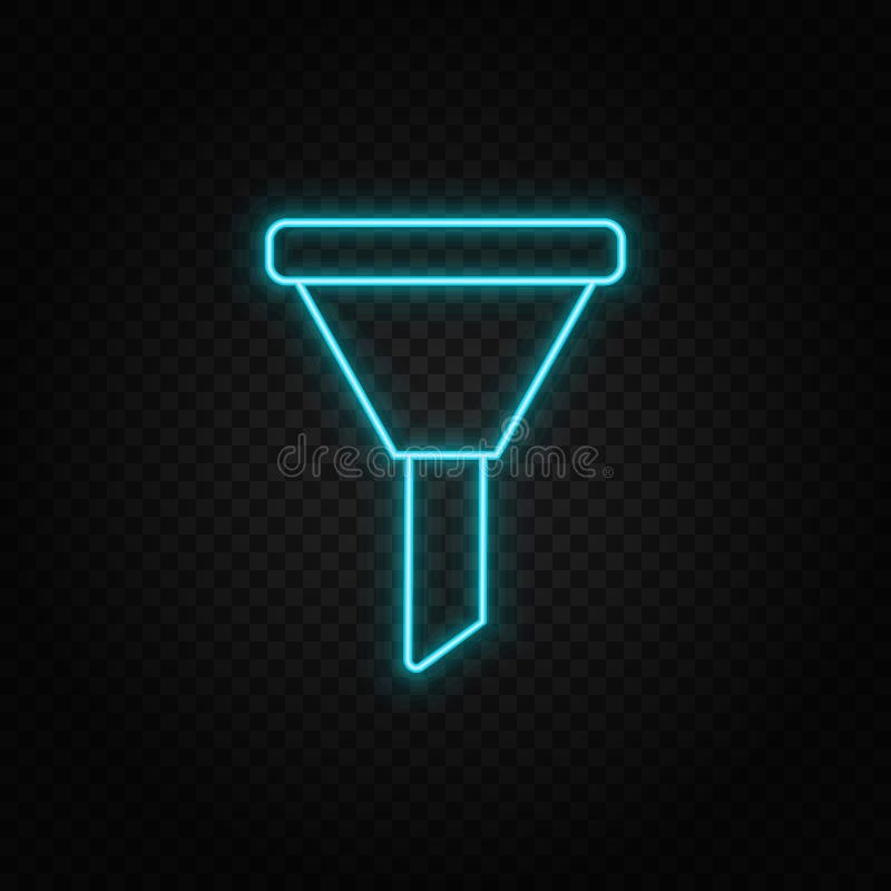 Database, Server, Funnel. Blue Neon Vector Icon Stock Illustration ...