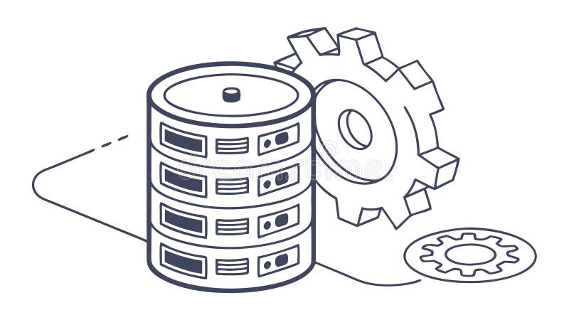 Database Server with Gears Technology Icon, Vector Design Generative AI Stock Vector ...