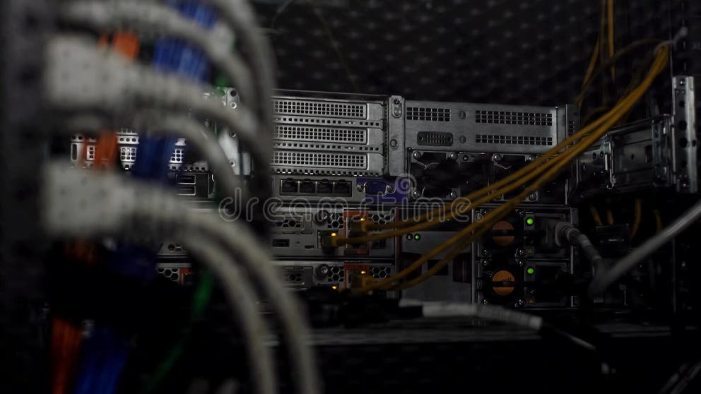 Database Server Hardware with Networking Cables, Web Hosting, Cloud ...