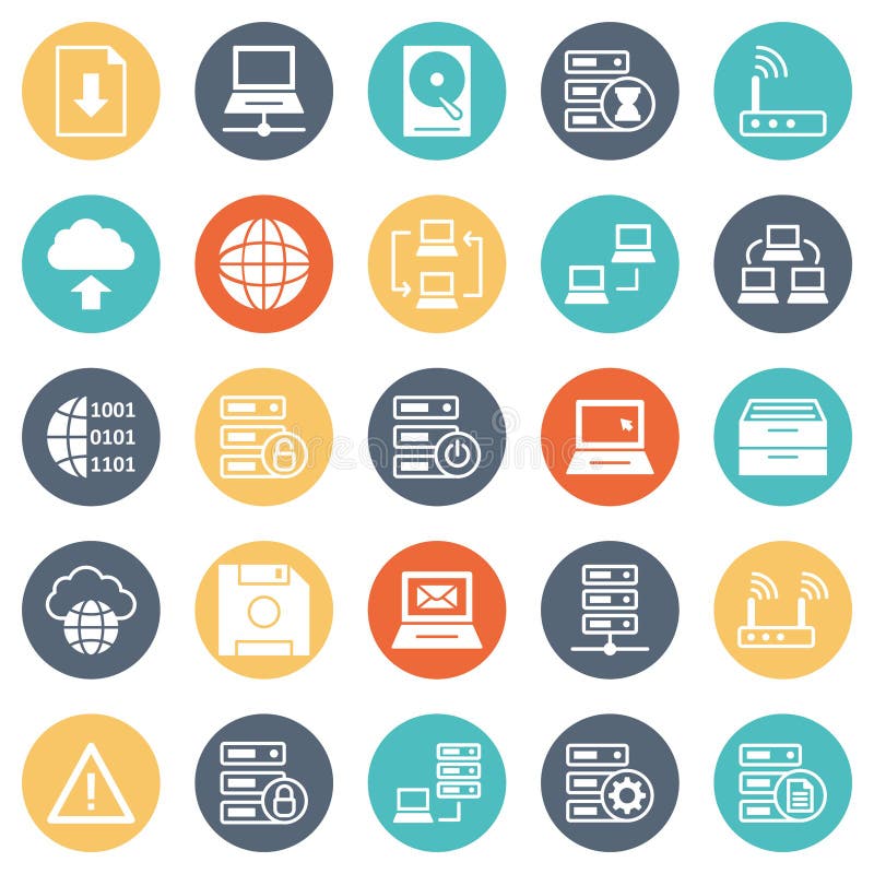 Database, Server and Location Icons Set Every Icon Can Easily Modify or ...